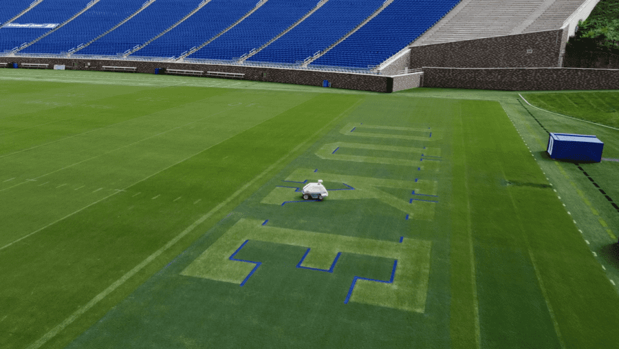 Duke University has pro fields & works efficient with the Turf Tank
